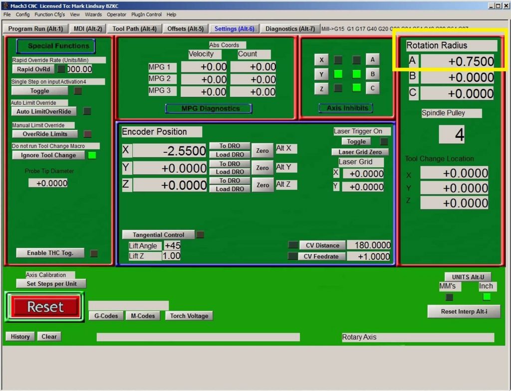 Mach3 Settings for the Rotary Axis - Mark Lindsay CNC